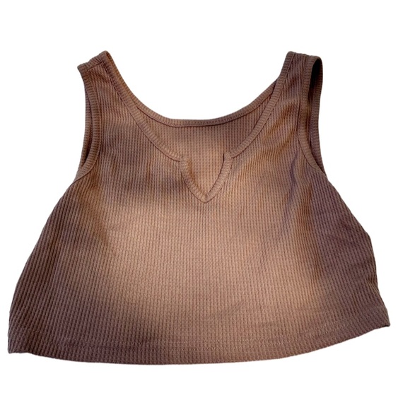 SHEIN | Tops | Tan Waffle Knit Crop Tank Top Medium | Poshmark